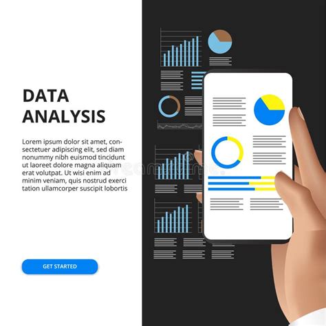 Hand Holding Smartphone Chart Graph Statistic For Data Analysis Stock