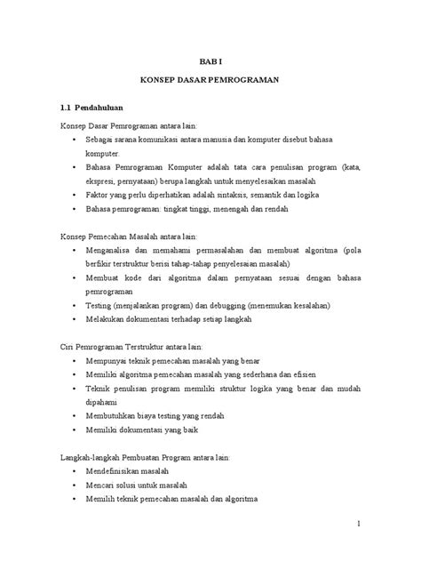Konsep Dasar Pemrograman Bahasa C Pdf