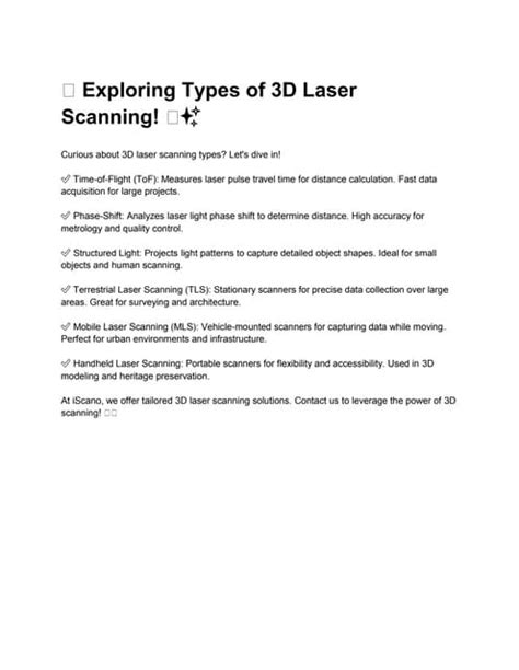 🔍 Exploring Types Of 3d Laser Scanning 📐 Docx