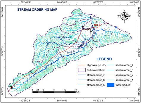 Map Of Sub Watershed Wise Stream Ordering Download Scientific Diagram