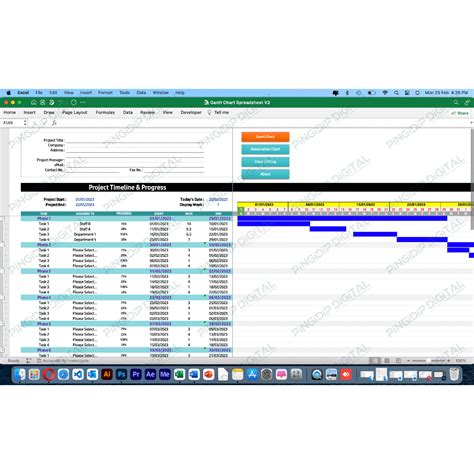 Gantt Chart Spreadsheet V2 Shopee Malaysia