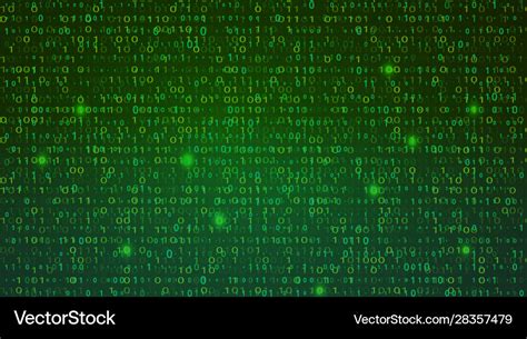 Abstract Green Background With Binary Code Numbers