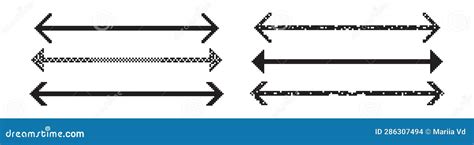 Double Pixel Art Long Straight Line Arrow Vector Icon Simple Thin