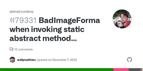 Badimageformatexception When Invoking Static Abstract Method Through Reflection · Issue 79331