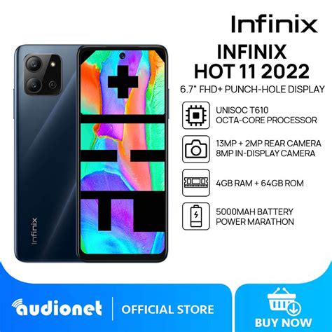 Infinix Hot 11 2022 Smartphone 4GB RAM 64GB ROM 6 7 FHD Punch Hole Display 5000mAh Shopee