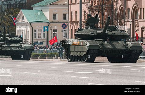 Russian Army Tanks On The Streets Of Moscow During The 2022 Victory