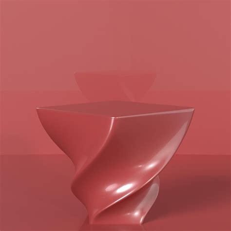 Premium Ai Image Red Twisted Cube Product Placement Red Backround