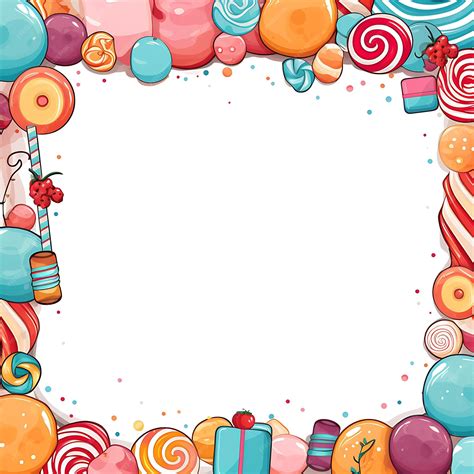 Premium Photo Frame Candyland Inspired Oval Frame With Lollipops Candies Cupcake Creative