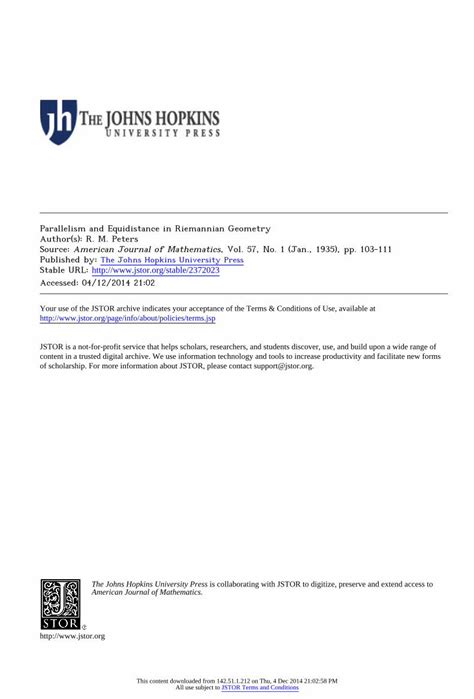 pdf parallelism and equidistance in riemannian geometry dokumen tips