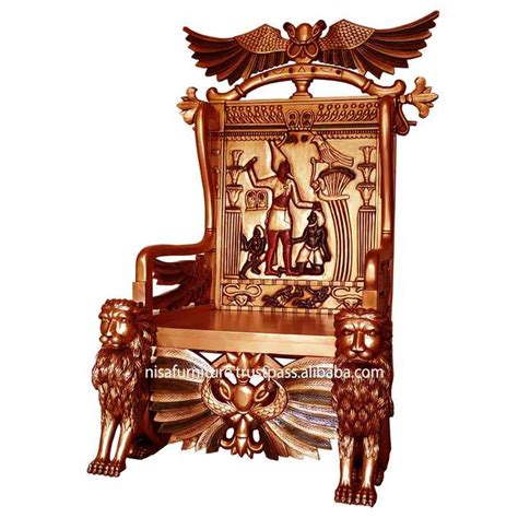 Pharaoh Egyptian Revival Lion Head Kingdom Thrones