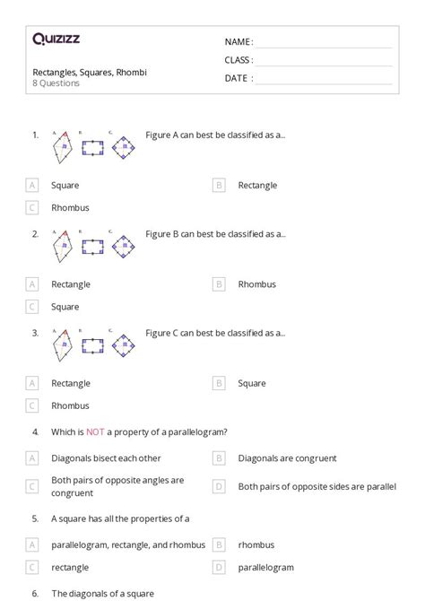 50 Rectangles Worksheets For 8th Class On Quizizz Free And Printable