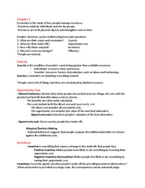 Econ Notes And Lecture Slides Classification Protected A Introduction To Microeconomics