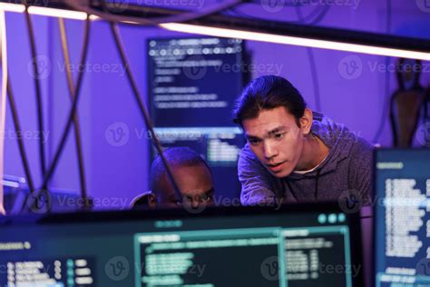 Criminals Hacking Into Computer System While Planning Cyberattack And
