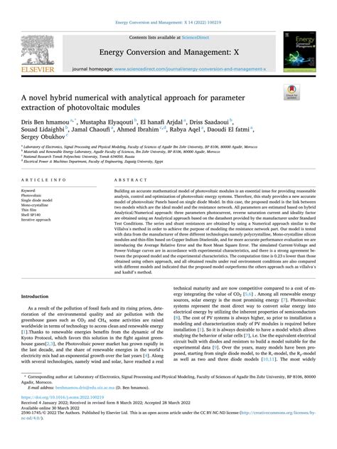 Pdf A Novel Hybrid Numerical With Analytical Approach For Parameter