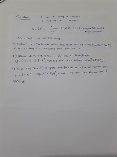Solved Question C Set Of Complex Numbers Set Of Real Numbers Chegg