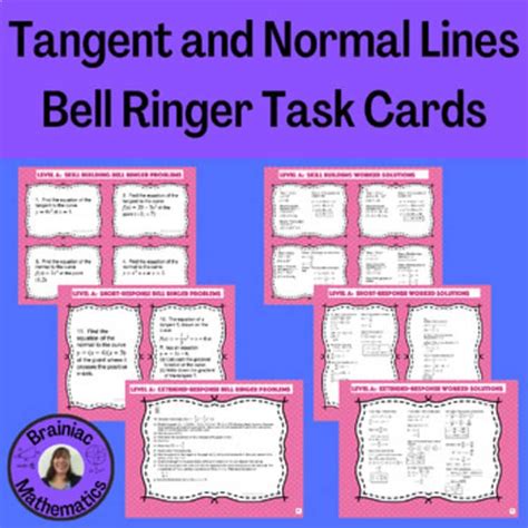 Equation Of Tangent And Normal Lines Section Bundle By Brainiac Mathematics