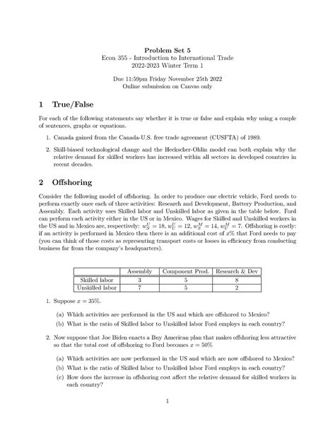 problem set 5 for econ 355 problem set 5 econ 355 introduction to