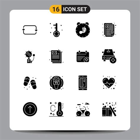 User Interface Pack Of 16 Basic Solid Glyphs Of Paid Invoice Search