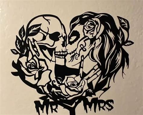 Stl File Skull 3d Wall Decoration Mr And Mrs Love・3d Print Design To