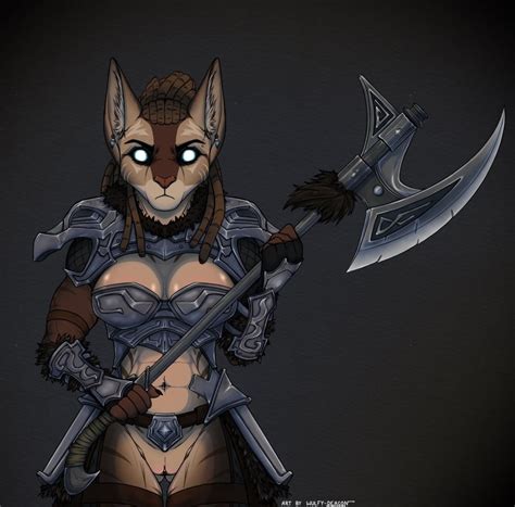 Rule 34 Absurd Res Anthro Armor Axe Battle Axe Belly Piercing Boots Breasts Brown Body Brown