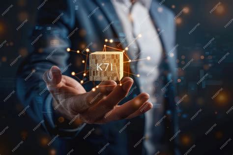 Premium Photo Businessman Holds Kpi Cube For Business Success And