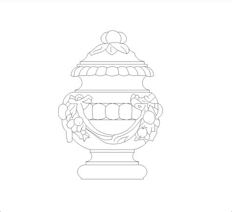 Decorative Vase Cad Block At Jose Cyr Blog