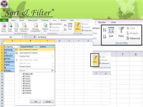 Pagelayout And Data Tab Of Ms Excel 2010