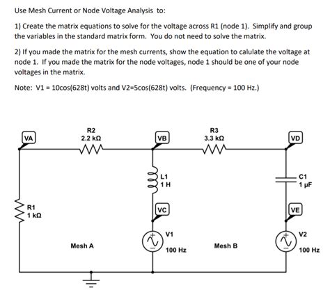 Solved Use Mesh Current Or Node Voltage Analysis To Chegg Com