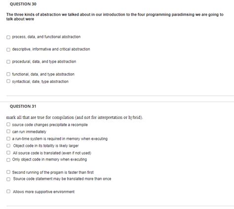 solved question 30 the three kinds of abstraction we talked
