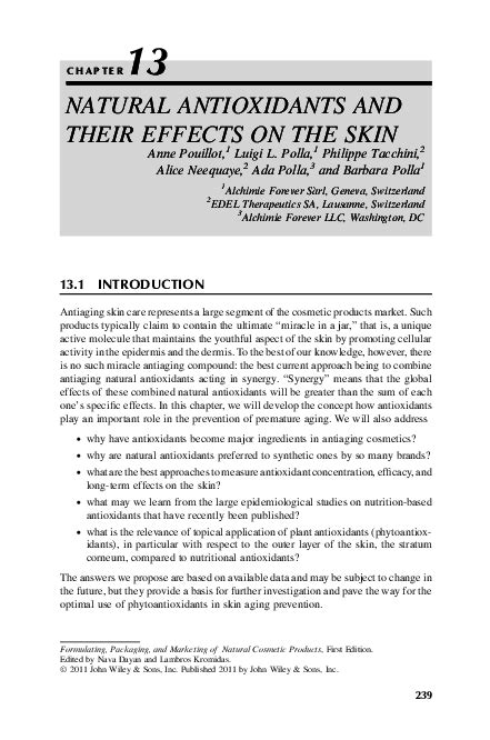 pdf c h a p t e r 13 natural antioxidants and their effects on the skin