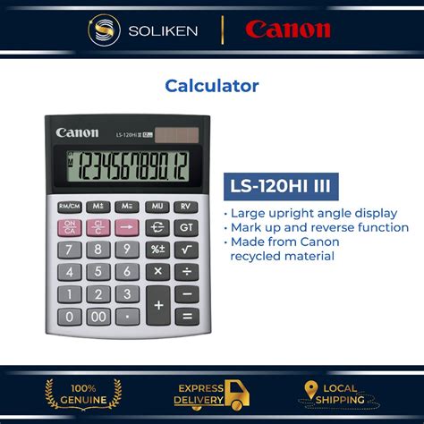 Canon Calculator Ls 120hi Iii 12digits 100 Original Ls120 Ls 120