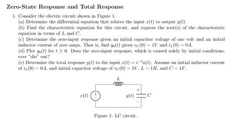 Solved Zero State Response And Total Response 1 Consider