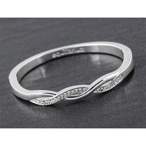 Elegant Woven Silver Plated Bangle Hollygrove