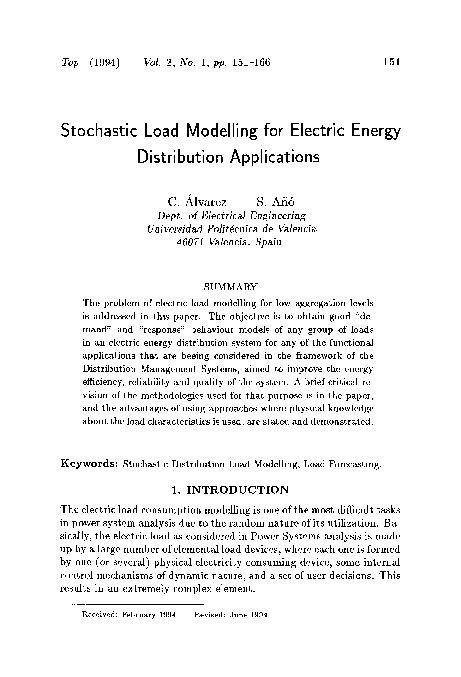 pdf stochastic load modelling for electric energy distribution