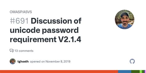 Discussion Of Unicode Password Requirement V214 · Issue 691 · Owasp