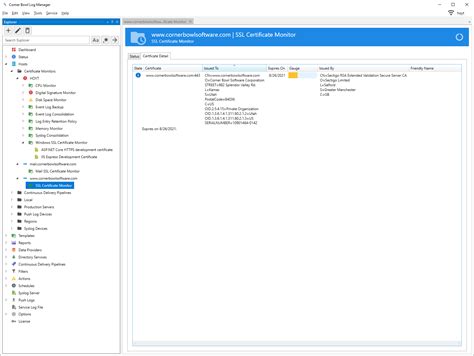 SSL Certificate Monitoring Software Tool Corner Bowl