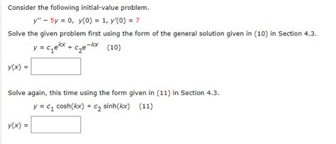 Solved Consider The Following Initial Value Problem Y −