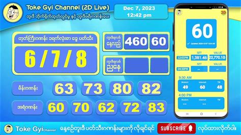 7 12 2023 မြန်မာတူးဒီ နေလည်ပိုင်း တိုက်ရိုက်ထုတ်လွင့်မှု 2d 2dliveresults 2d3dlive