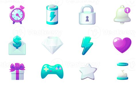 Set Of Game Icons For Ui Gui Elements 21108050 Png