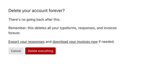 How To Delete Your Typeform Account Help Center