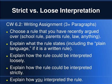 Ppt Strict Vs Loose Interpretation Powerpoint Presentation Free