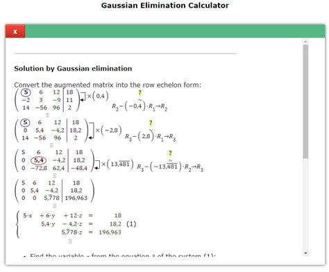 gaussian elimination calculator didactalia material educativo