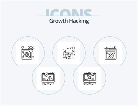 Hacking Line Icon Pack 5 Icon Design Bandit Virus Security Search