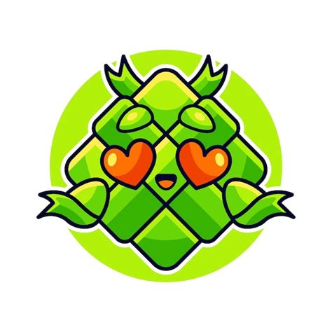 Premium Vector Cute Ketupat In Love Cartoon Vector Icon Illustration