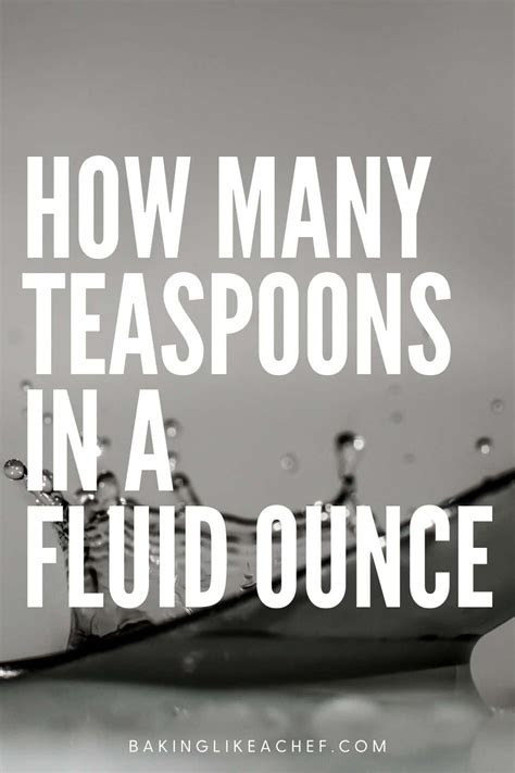 How Many Teaspoons Are In A Fluid Ounce Baking Like A Chef