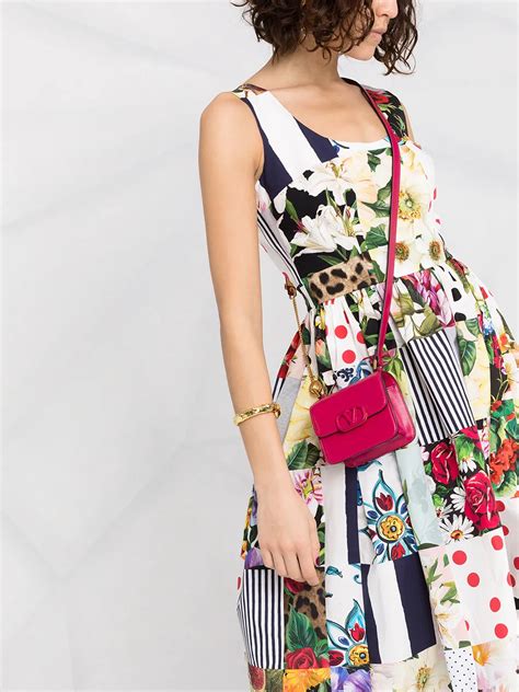 Dolce And Gabbana Patchwork Midi Dress Farfetch