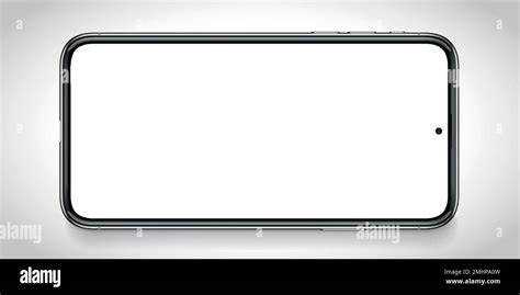 Smartphone Frame Blank Screen Horizontal 3d Cell Phone Vector Illustration Template With White
