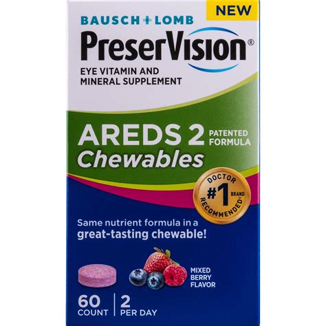 Bausch Lomb Preservision Areds 2 Eye Vitamin Chewables Berry 60