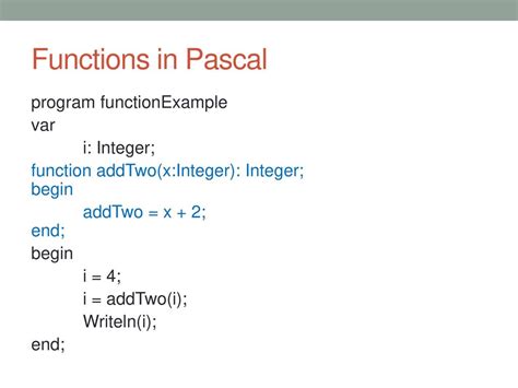 Functions Methods Pascal C C Java Scripting Languages Ppt Download