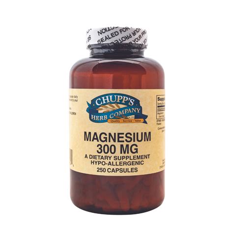 Magnesium Blend Chupps Herbs 100 Natural Supplement Capsules